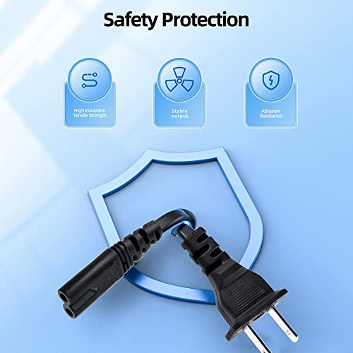 XXFMTJJ Replacement 5FT New Power Input: 110V - 120V 50-60Hz AC in Power Cord Outlet Plug Cable Lead Compatible with Aiwa Exos-9 Exos9 Portable Boombox Bluetooth Speaker