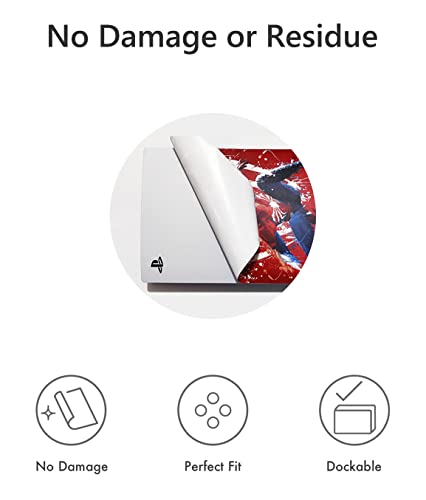 Toxxos PS5 Skin Disc Edition Anime Console and Controller Vinyl Cover Skins Wraps for Playstation 5 Disc Version CD-ROM Version Purple and Green