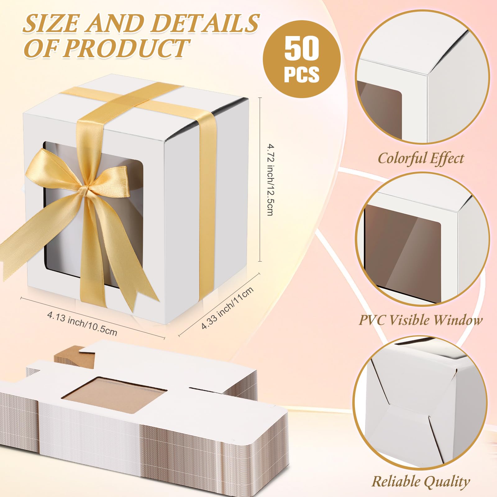Ctosree 50 Pcs Gift Boxes for Sublimation Mugs, Mug Boxes for Shipping Exhibition Boxes for 11oz, 12oz, 15oz Sublimation Mugs Blank Mug Box Cups Gift Wrapping (White)