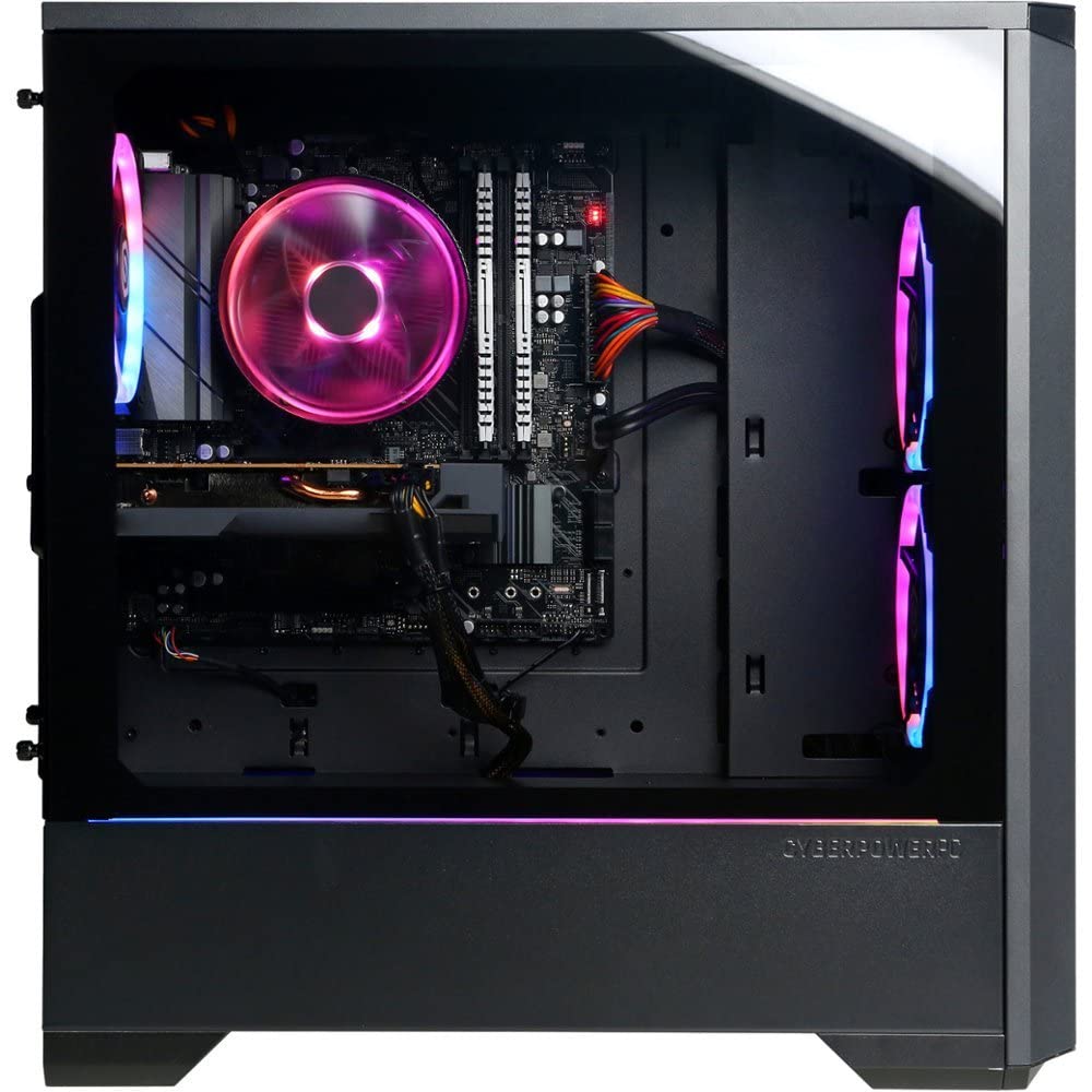 Cyber_PowerPC Gamer Master Gaming Desktop - AMD Ryzen 7 5700, NVIDIA GeForce RTX 3060 Ti, 16GB RAM, 1TB SSD, RGB Lighting, Sky Technologies Computing Bundle with Microfiber Cleaning Cloth