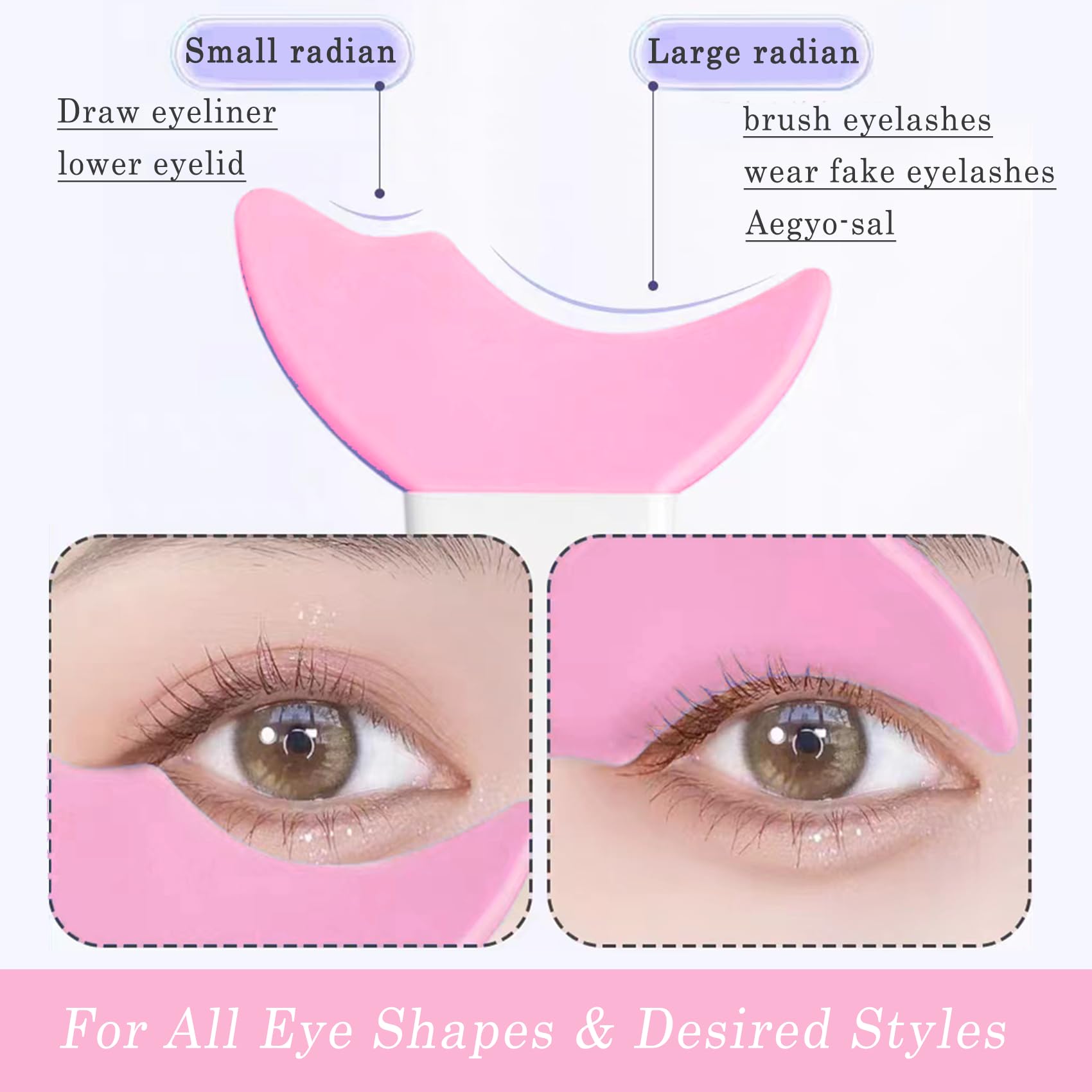 Eyeliner Stencils Silicone Eyeliner Aid Mascara Shield Guard Eyeliner Eyelash Lipstick Eyeshadow Applicators Guide Tool, Reusable Eyeliner Tool for Eyes Wing,3Pcs Eye Makeup Tool