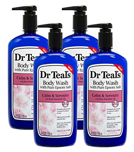Dr Teal's Body Wash 4-Pack (96 Fl Oz Toal) Rose & Milk