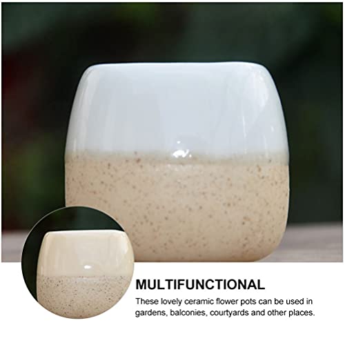 Happyyami 6Pcs Thumb Ceramic Planter Ceramic owl Pot Mini Succulent Pot Floral Ceramic vase Lovely Flower Pots air Plants Vases Plant Pot Mini vase Desktop Decorations Ceramics Brush Holder