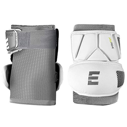 Epoch Integra Elite Lacrosse Elbow Caps with Form-Fitting Compression Sleeve, Hardshell, Medium, White