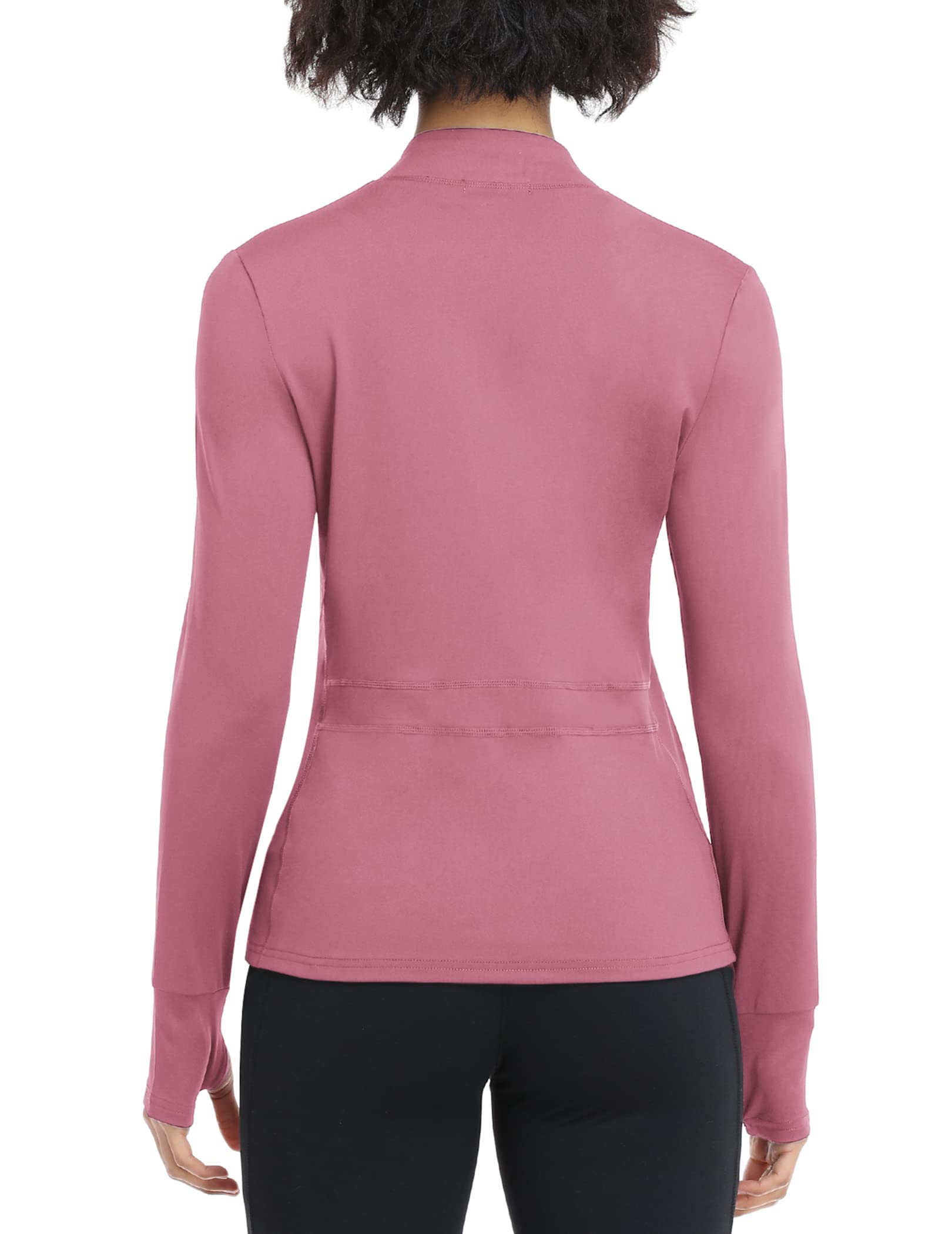 COOrun Womens Athletic Jacket Workout Running Sports Jackets Full Zip Active Tops Thumb Holes Track Coat