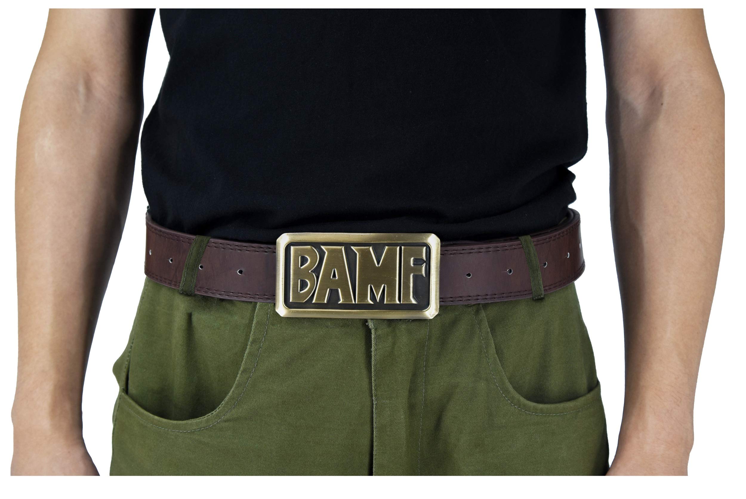 DAZCOS Adjustable Brown Cosplay Belt with Bronze (Brown Style1)
