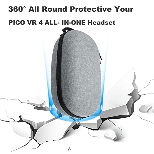 DHliIQQ VR Accessory Case for PICO 4 All-in-One VR Headset with VR Gaming Headset and Controller Travel Protector Case Hard Storage Box