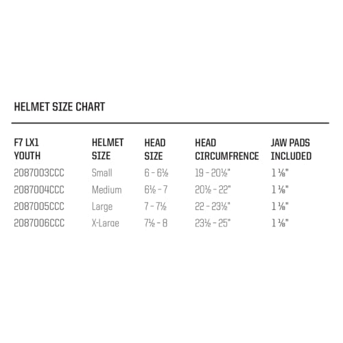 Schutt Sports F7 LX1 Youth Football Helmet (Facemask NOT Included), White, Medium