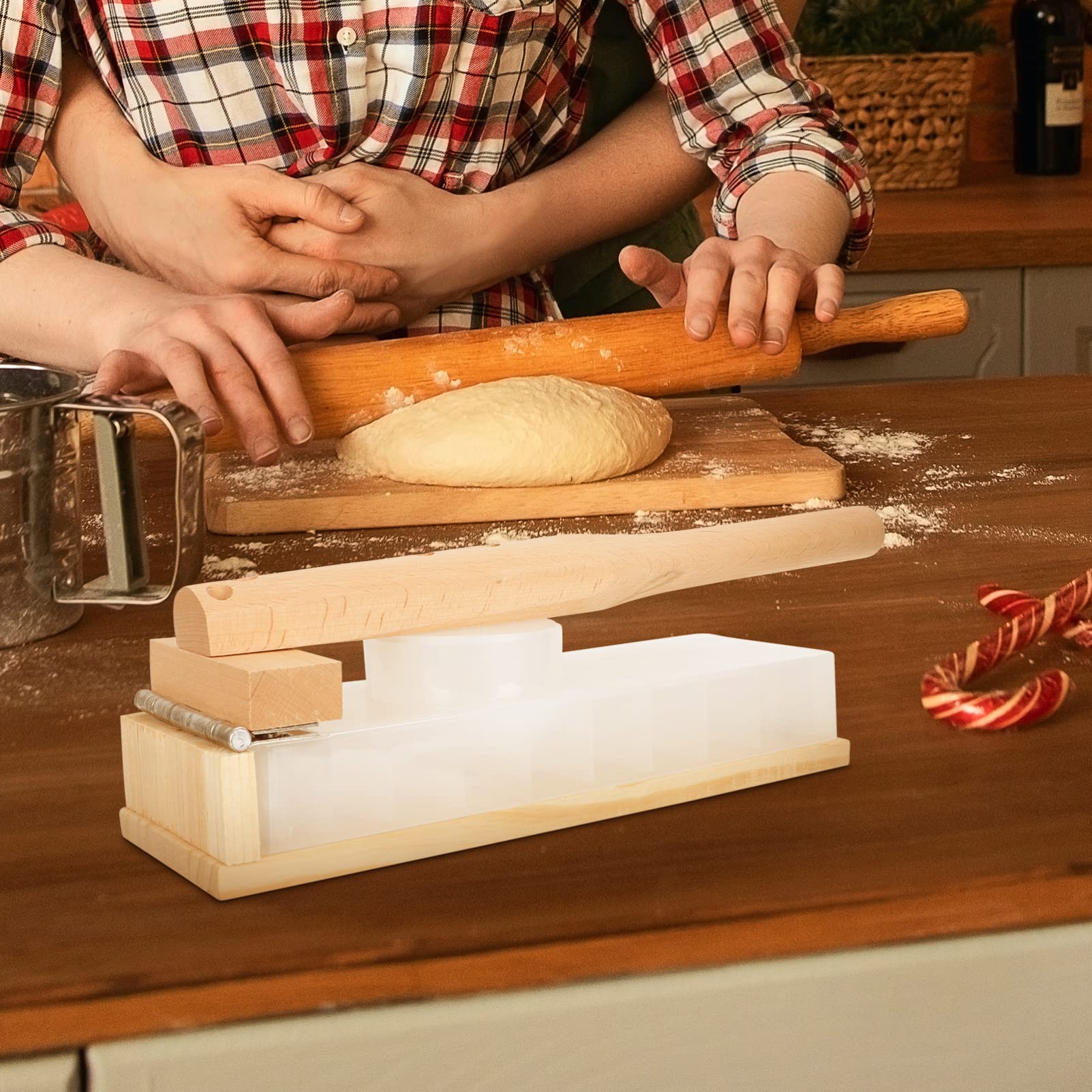 GANAZONO Tortilla Press Plastic Tortilla Maker Wood Dumpling Press Maker Chinese Baozi Press Dough Press Pierogi Maker Ravioli Hand Pie Maker Pastry Kitchen Gadgets Tool