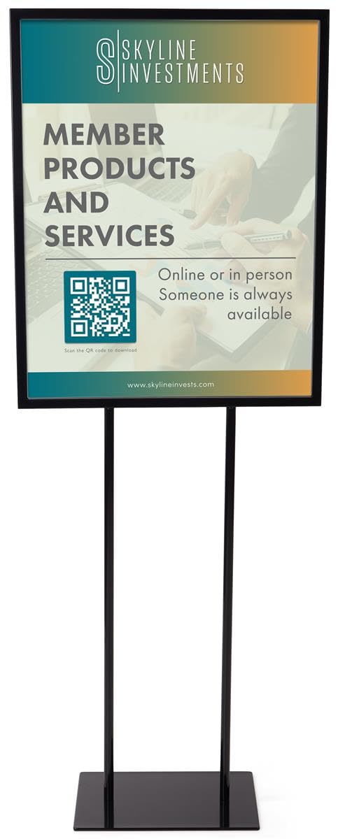 Displays2go 22 x 28 Double-sided Poster Stand, Top Insert Black (TWN2228BK2)