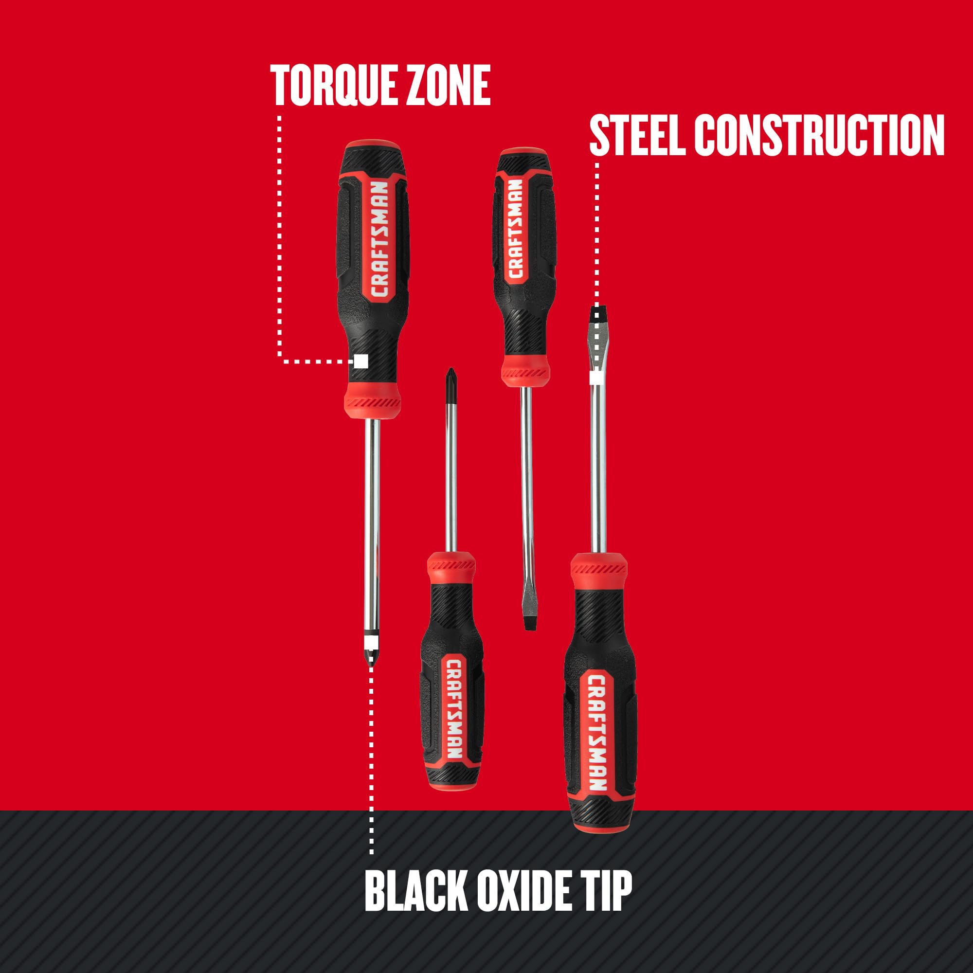 CRAFTSMAN Bi-Material Screwdriver Set (4 pc) (CMHT65076)