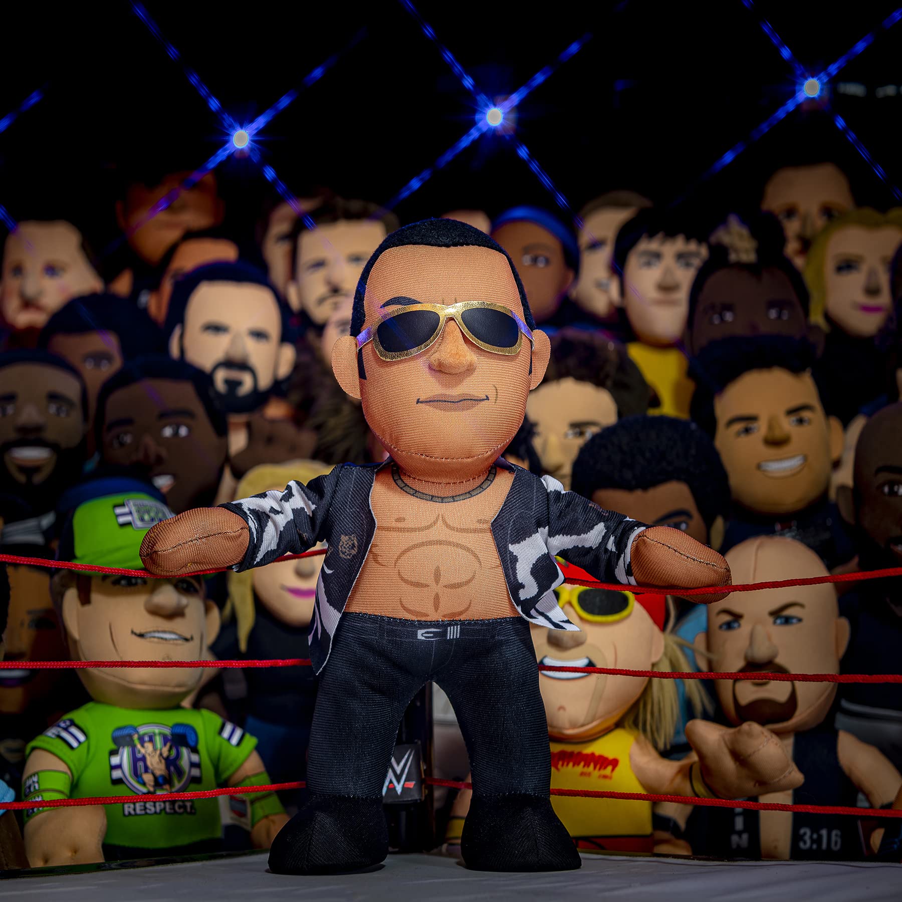 WWE Old School The Rock 10" Plush Figure - A Wrestling Legend for Play or Display