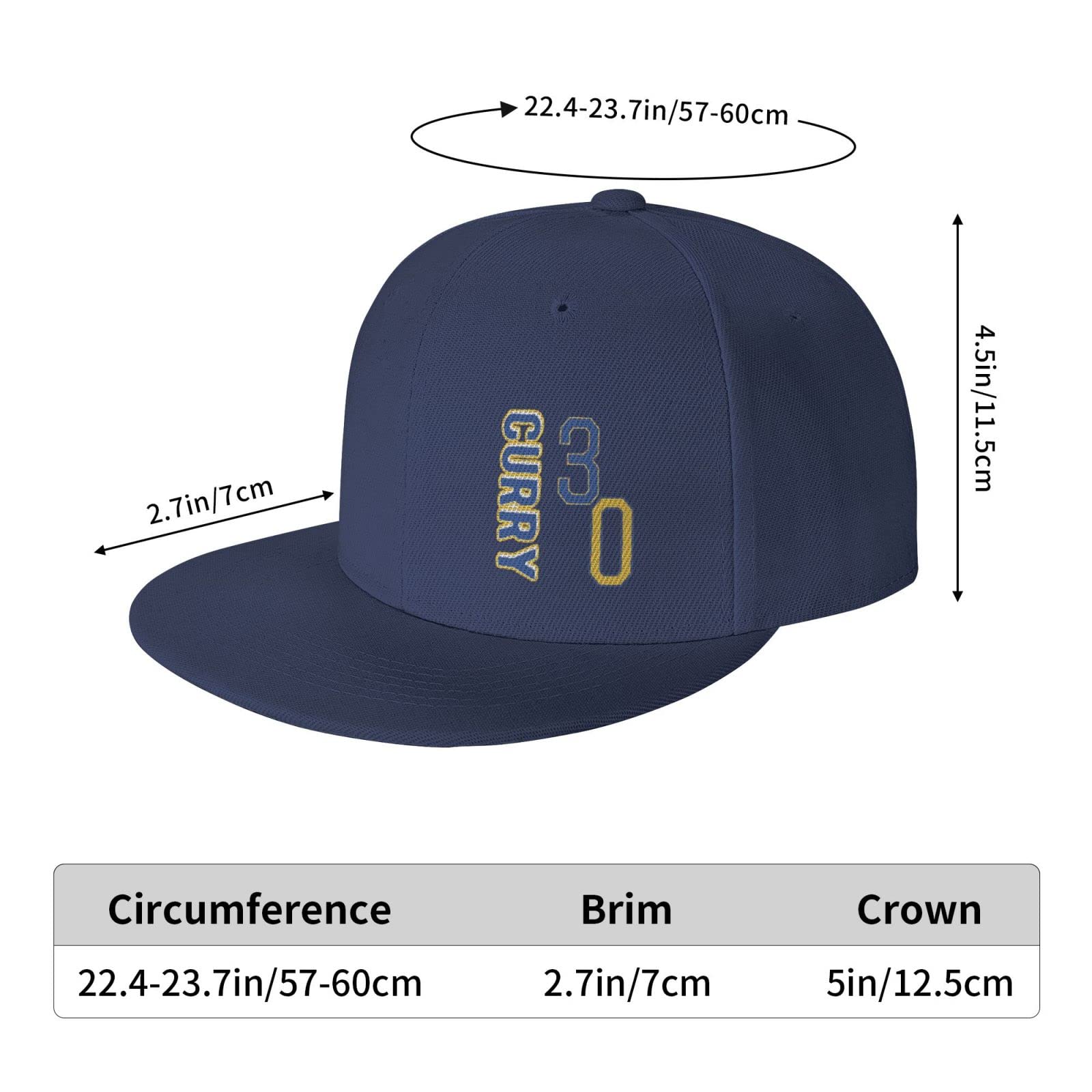 Elehuv Basketball Curry Adult Snapback Hats for Men Women, Adjustable Flat Bill Baseball Cap, Advanced Trucker Fitted Cap Navy