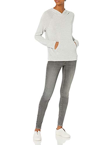 Daily Ritual Women's Sandwashed Modal Blend Popover Hooded Sweatshirt, Grey Heather, X-Large