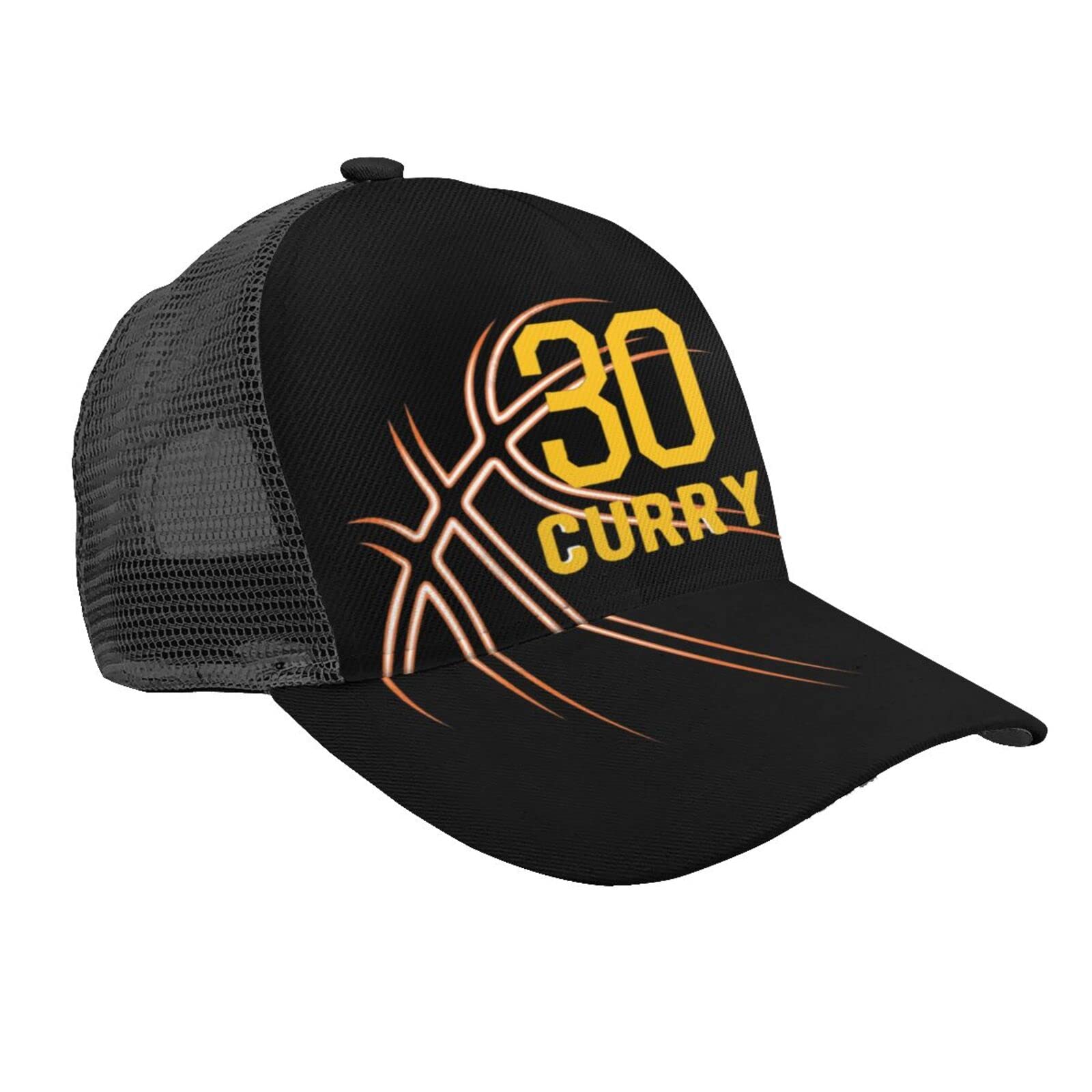 Elehuv Basketball Curry Adult Trucker Hats for Men Women, Adjustable Baseball Cap, Fitted Snapback Hat Dad Hat Golf Hat Black