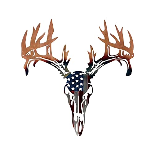 Metal Deer Skull Bow Rack Personalized The best gift for outdoor Lovers Deer Skull Ornament Beautiful Vintage Antler Holder for Any Interior Design Motif Home Decor Collection Housewarming Gift (C)