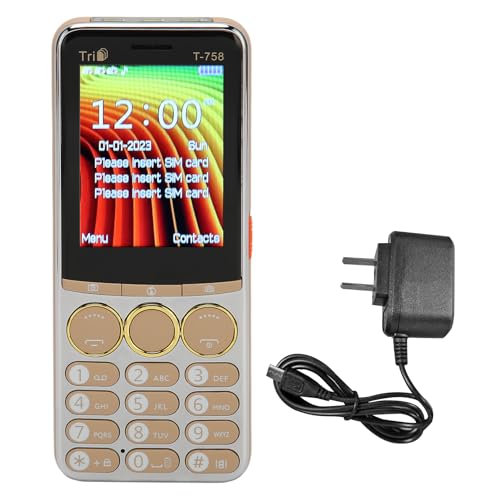 CUTULAMO 2G Big Button Cell Phone, 2.0 T 758 2G Unlocked Cell Phone Multiple Functions for Seniors (US Plug)