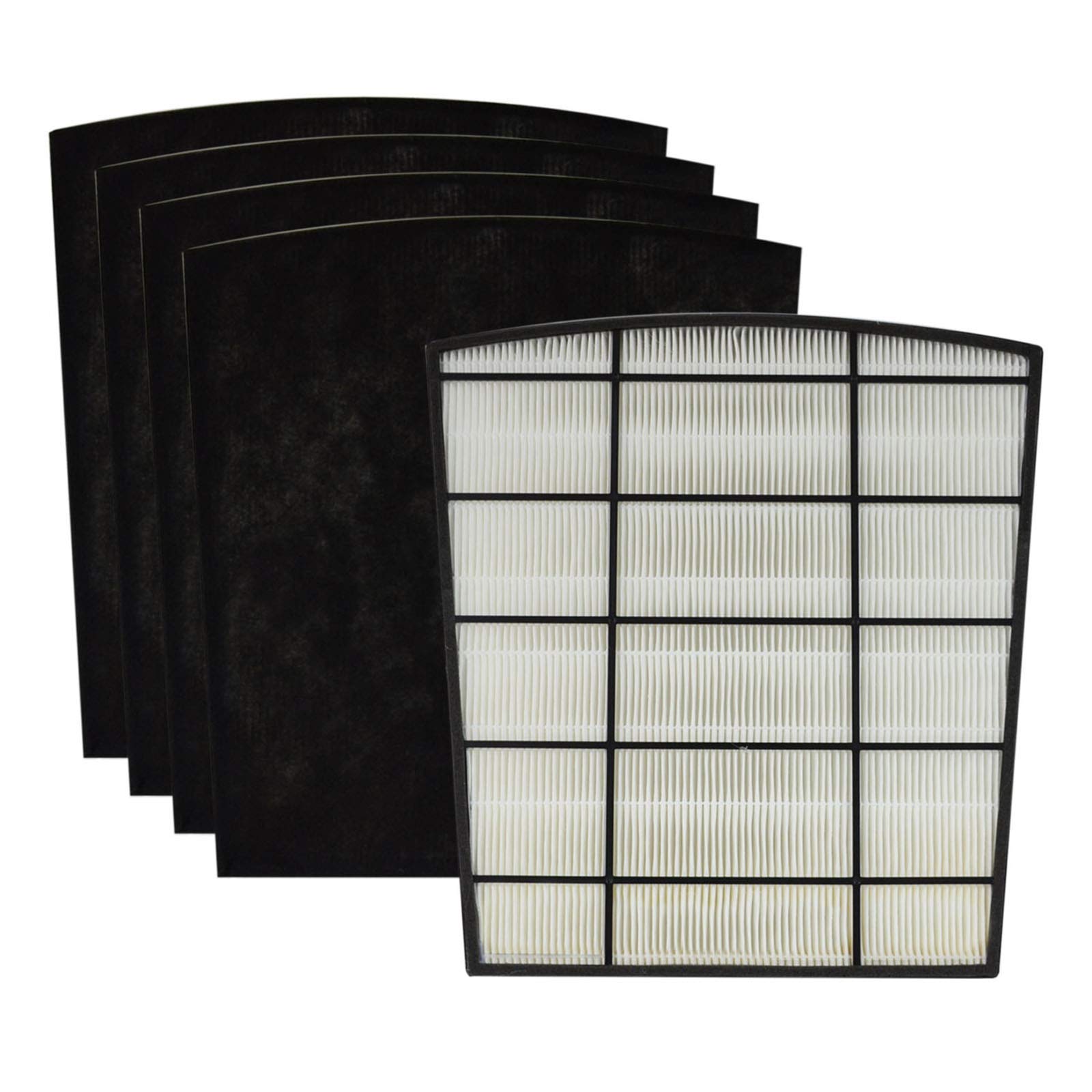 PUREBURG Replacement True HEPA Filter Set Compatible with LivePure LP-HF550 LP-PF150 Fits LivePure LP550TH Bali Multi-Room Air Purifier,H13 Activated Carbon