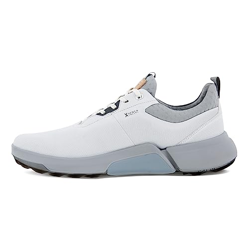 ECCO Men's Biom Hybrid 4 Gore-tex Waterproof Golf Shoe, White/Concrete, 11-11.5