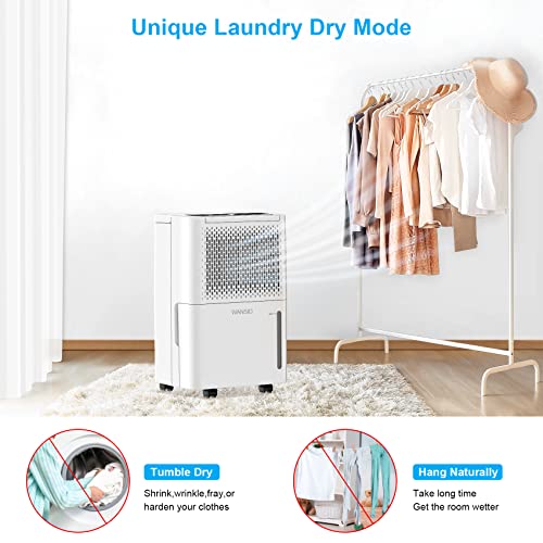 WANSID 2000 Sq.Ft Dehumidifiers with Auto Drain or Manual Drainage,Intelligent Humidity Control, Water Full Auto Shut Off Function for Home,Basements,Bedroom,Bathroom