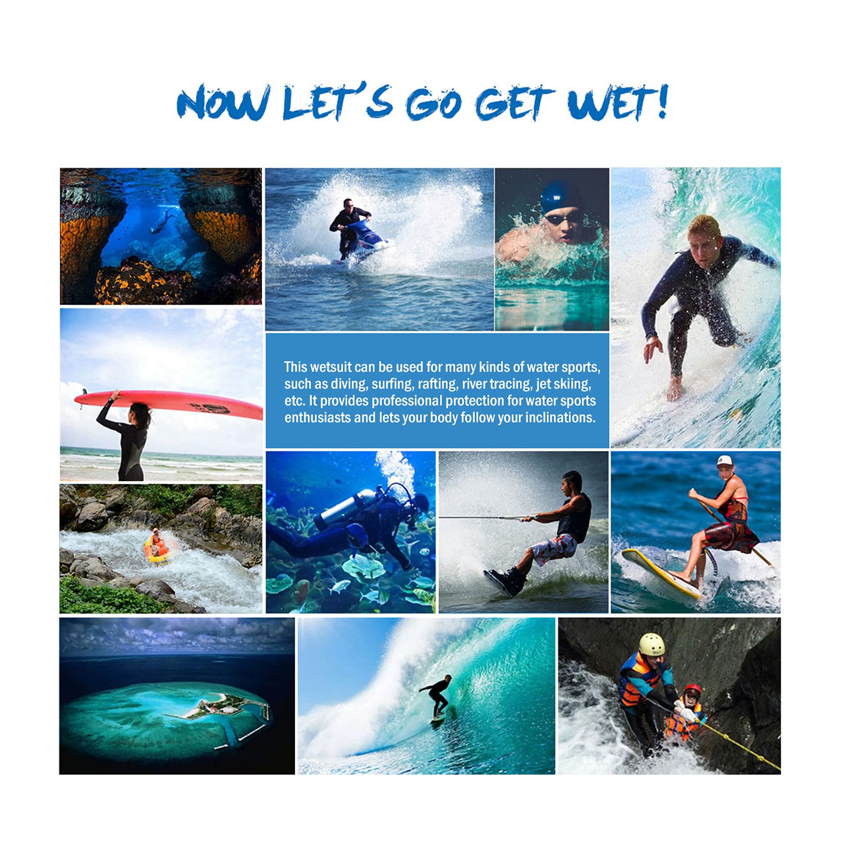 Dizokizo 5mm Wetsuits for Men Neoprene Long Sleeve Full Diving Surfing Suit