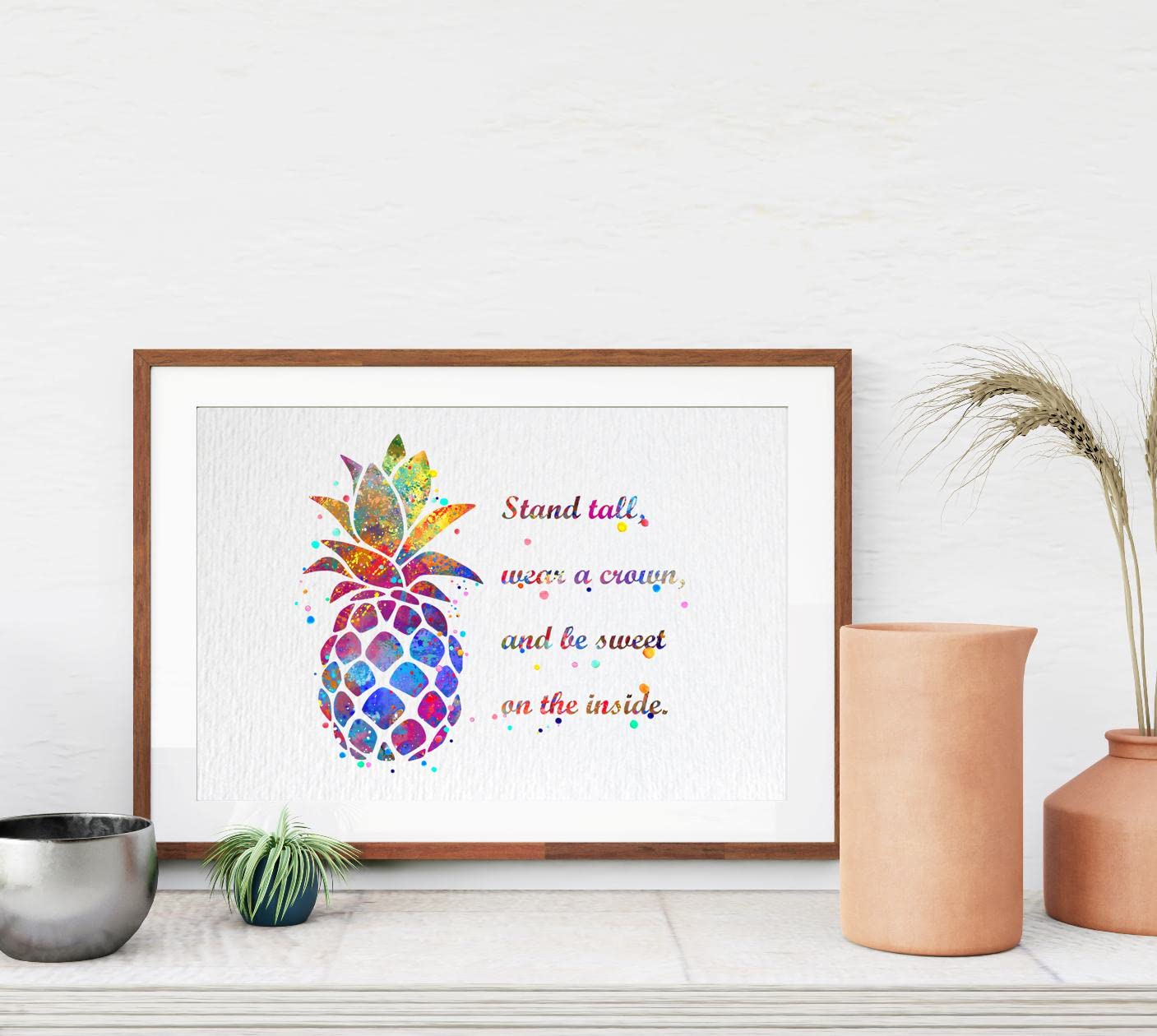Dignovel Studios 8X10 Unframed Pineapple Mother Daughter Quotes Wear Crown Stand Tall Watercolor Art Print Inspirational Wall Art Housewarming Office Home Decor DN553