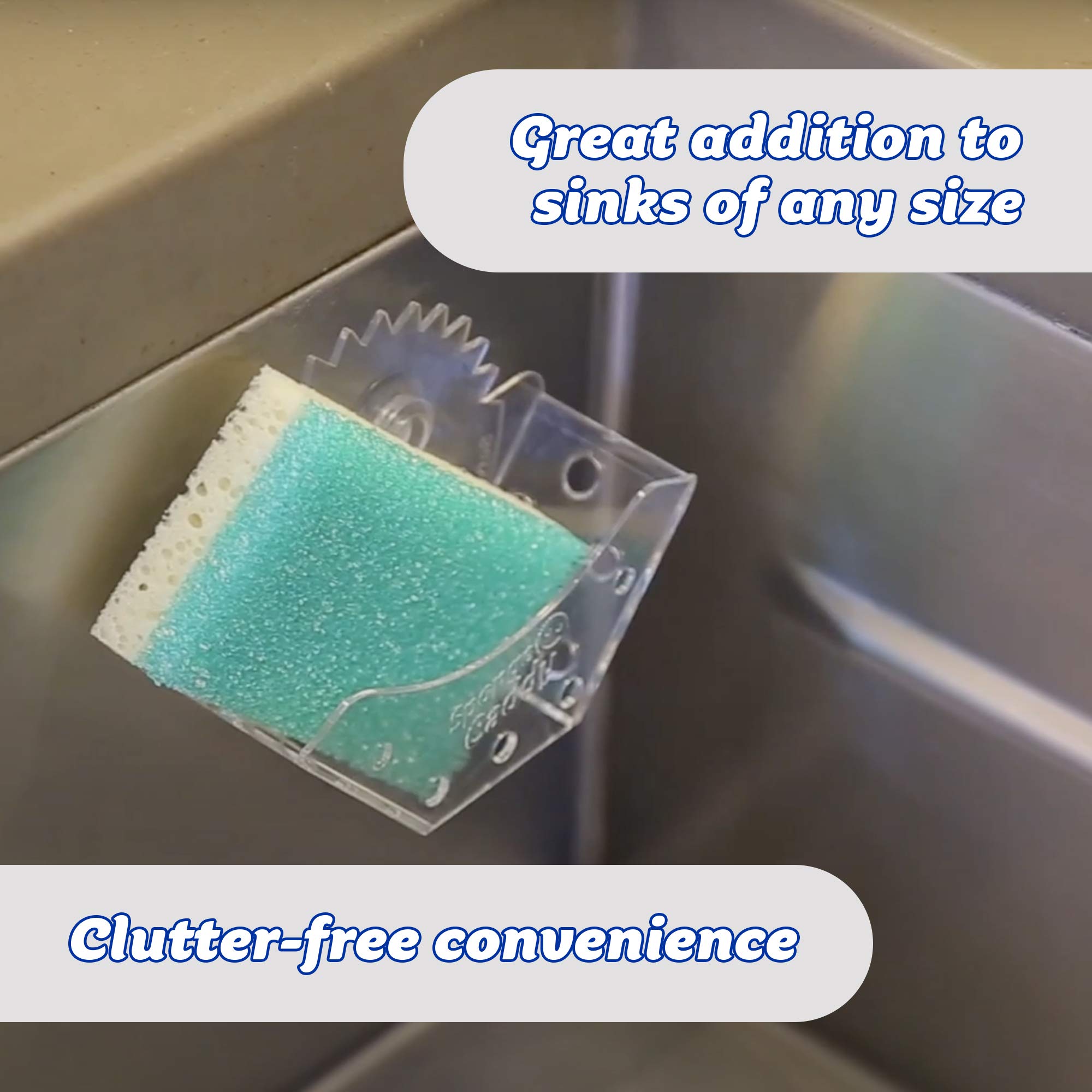 Scrub Daddy Sponge Holder - Sponge Caddy- Suction Sponge Holder, Sink Organizer for Kitchen and Bathroom, Self Draining, Easy to Clean Dishwasher Safe, Universal for Sponges and Scrubbers - 2 pack