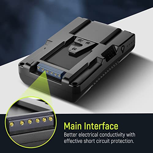 OTREST 6600mAh V Mount Battery, BP-95W 14.8V 95Wh Rechargeable Li ion Battery with D Tap Output Charger and Cable for Video Broadcast LED Light Compatible with Sony BMPCC Camera Camcorder