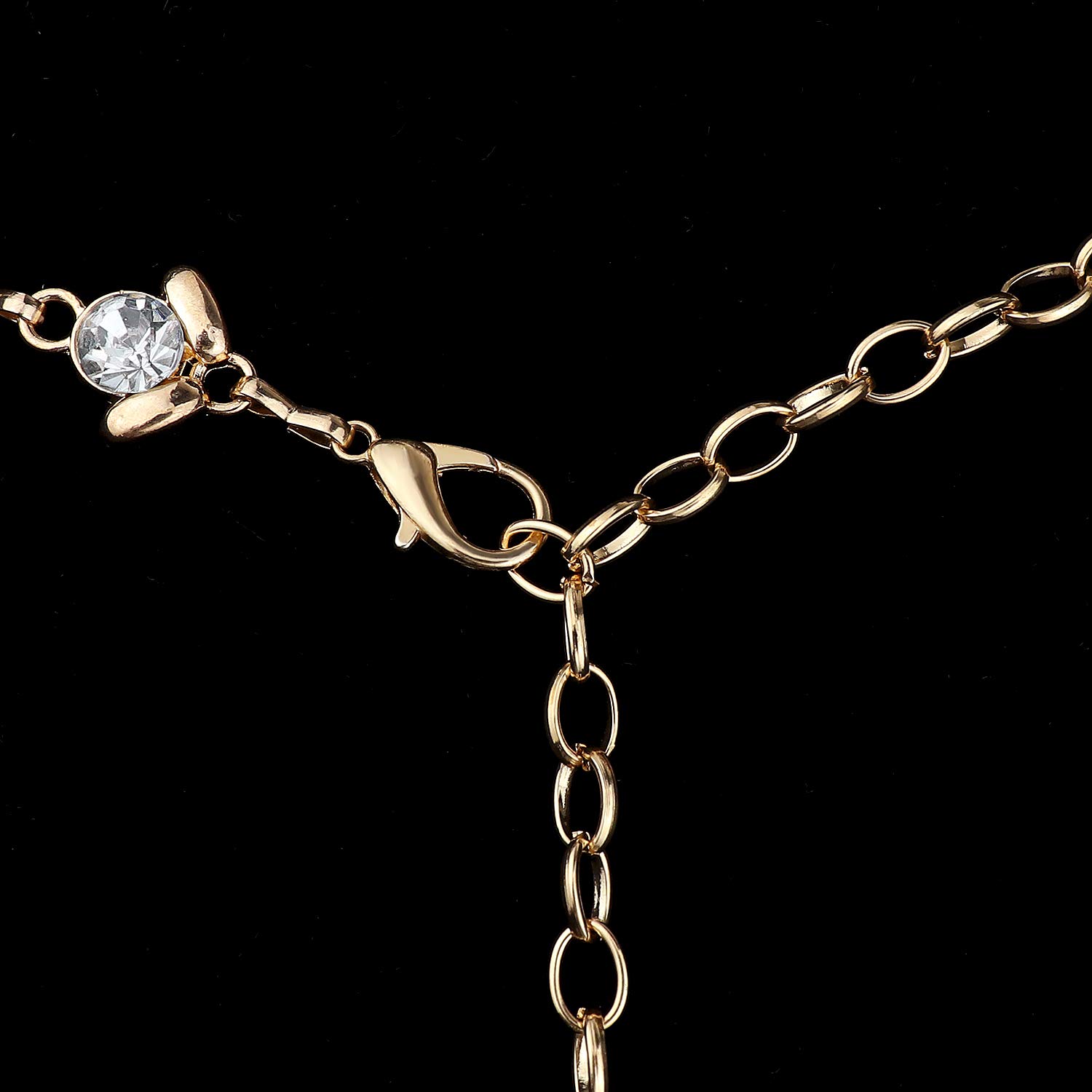 DTWAWA Chain Belts for Women, Adjustable Rhinestone Waist Chain for Dress (Gold-120Centimeters)