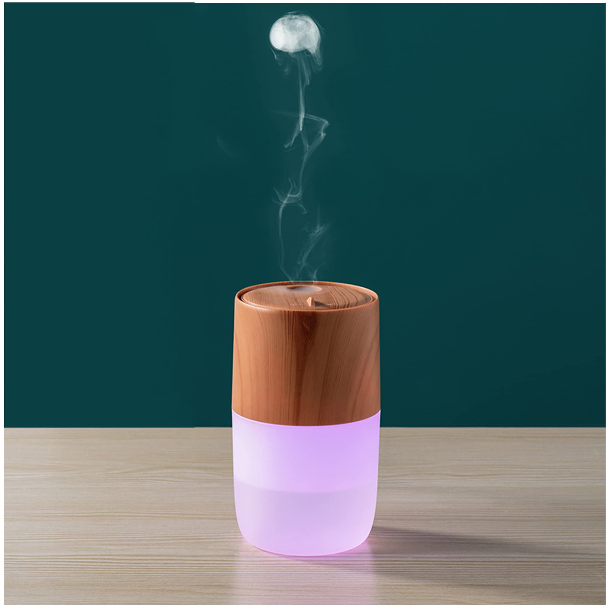 fuliying Cool mist humidifier-USB Personal Desktop Humidifier,Humidifier with jellyfish-shaped spray for stress relief,humidifiers for bedroom,Night Light Function,2 Mist Modes White