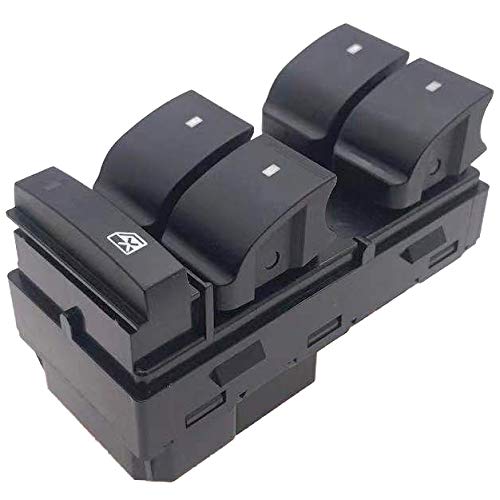 Driver Side Master Power Window Switch Compatible with Chevrolet Silverado, Traverse, GMC Sierra, Replaces#: 20945129, 25789692, 25951963, D1954F, Blue Light