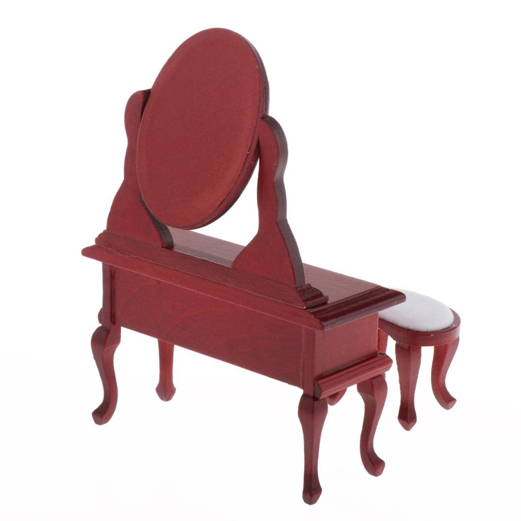 Esquirla 1/12 Scale Dollhouse Bedroom Furniture Accessories, Miniature Wooden Dressing