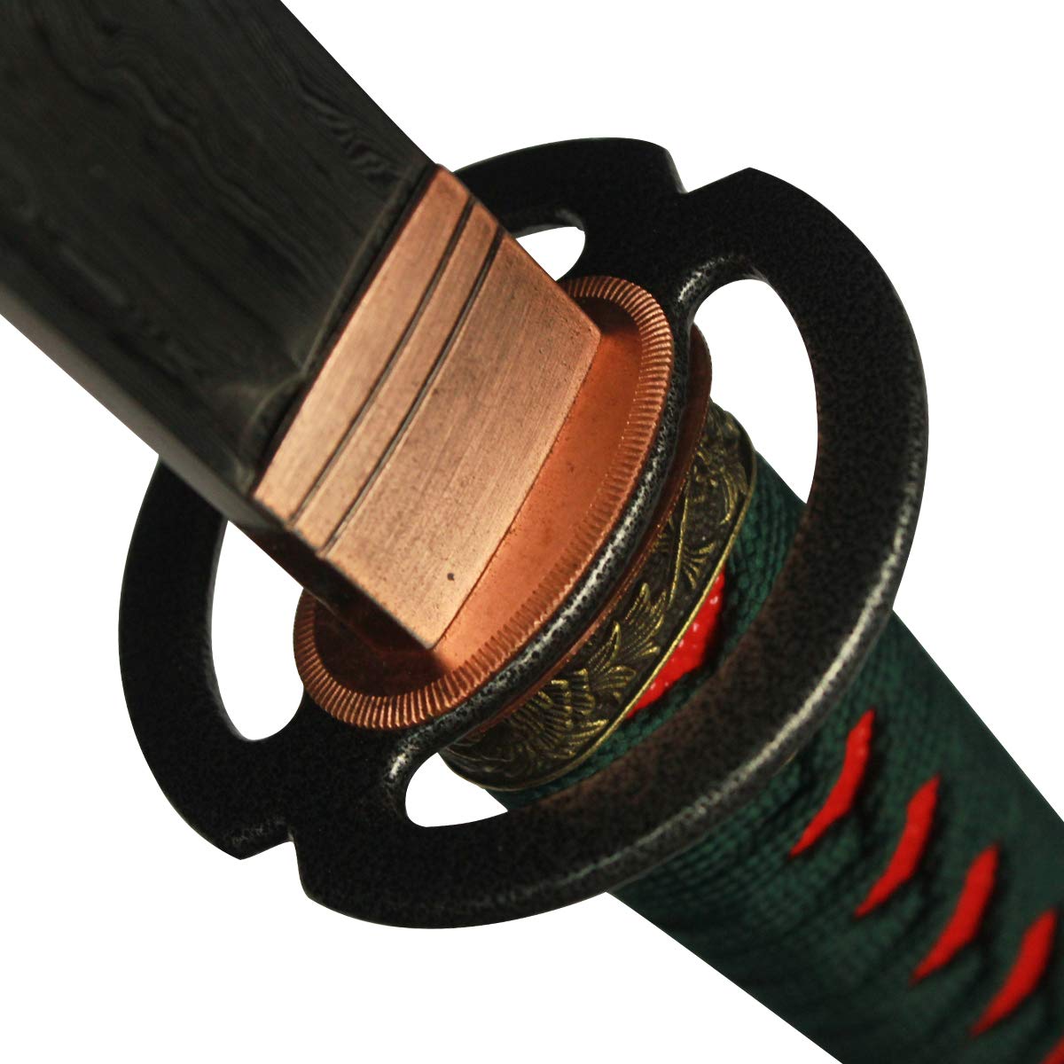 DTYES Full Handmade Damascus Steel Heat Tempered/Clay Tempered Katana Sword Real Sharp Japanese Samurai Sword Katana