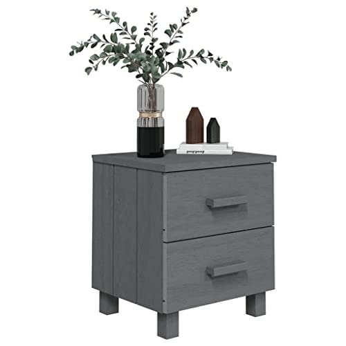 Makastle Nightstands Set of 2, Farmhouse End Tables Set of 2, Solid Wood Sofa Side Table Accent Table with 2 Drawers, Bedside Table for Bedroom Living Room, 15.7"x13.8"x17.5"