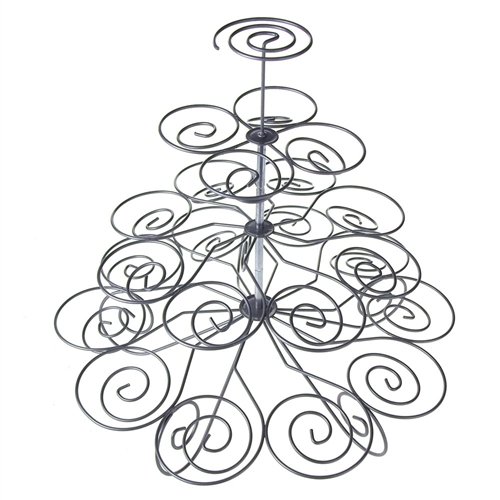 Homeford Firefly Imports Metal Holder Stand, 23 Cupcakes, 4 Tier, 11-Inch, Silver