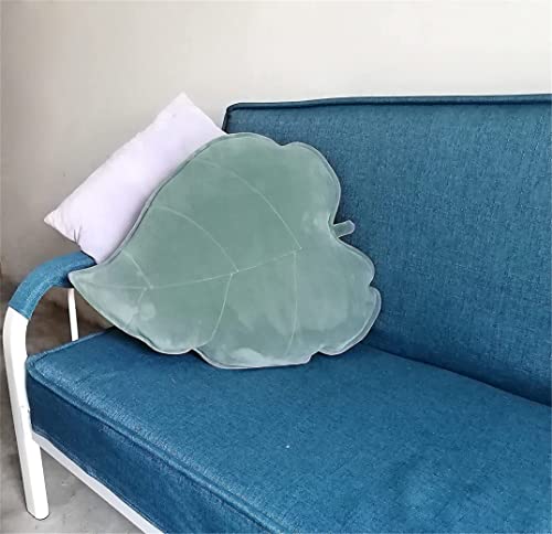 YILANLAN Fun Leaf Pillow Plush Floor Pillow Simulation Office Cushion Chair Sofa car Pillow Simple Room Decoration Pillow (50cm*50cm, Green)