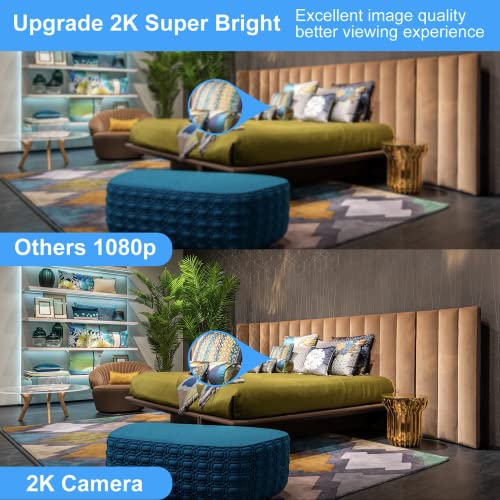 WiFi Camera Indoor Security Camera 2K 5GHz & 2.4GHz Security Camera Cameras for Baby/Elder/Dog/Pet Camera with Phone app Smartphone (1Pcs 64GB SD)