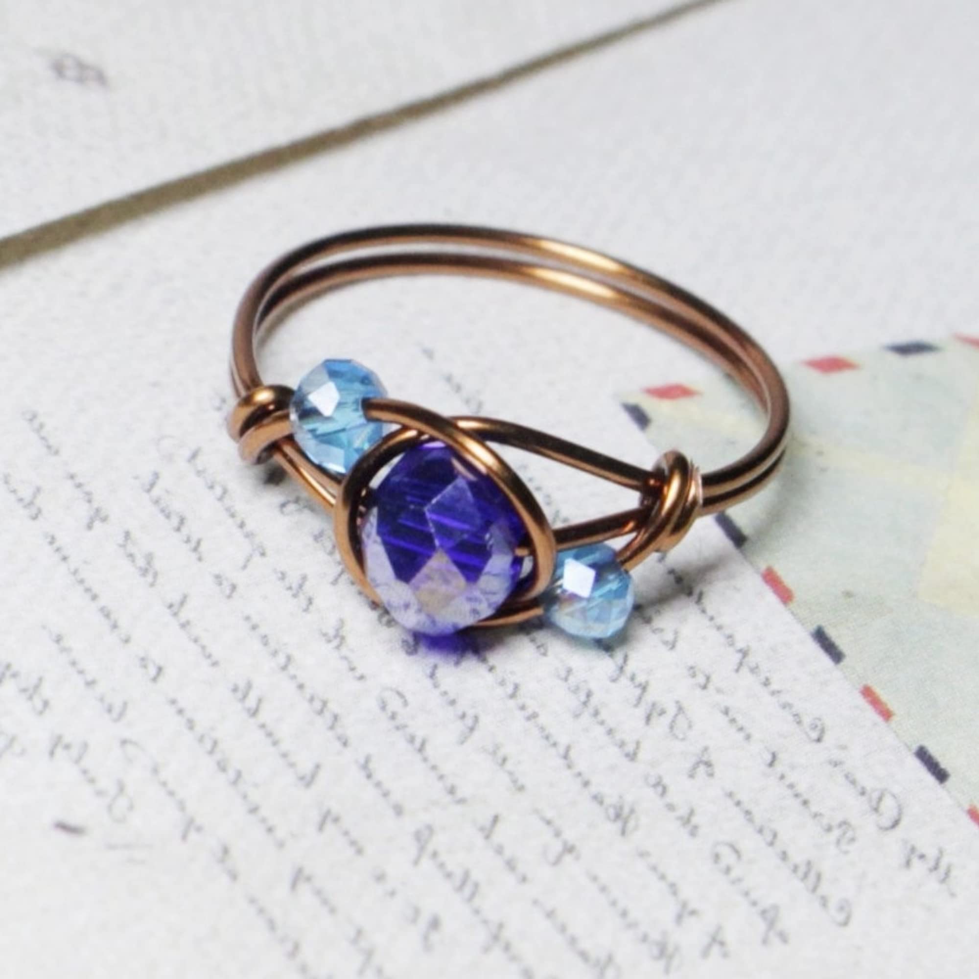 Copper Wire Rings Handmade Bronze Rings Mother's Day Gifts for Mother's Day. (8)