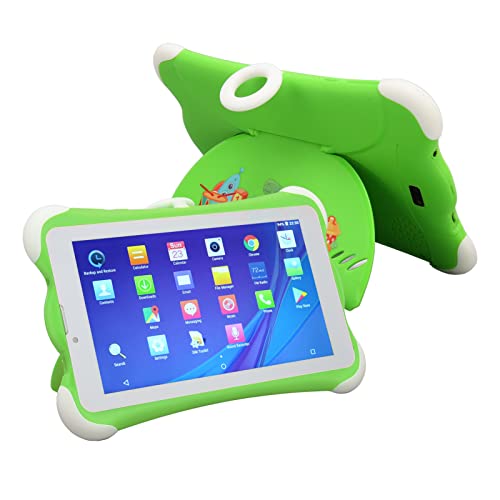FOTABPYTI Kids Tablet, Eye Protection Support WiFi Bluetooth FM 3 Card Slots 128GB 7 Inch Expandable Storage Tablet for Home (US Plug)