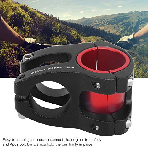 Dilwe Mountain Bike Stem, Aluminum Alloy 31.8/35mm Bike Stem Short Handlebar Stem Cycling Accessory(Black)