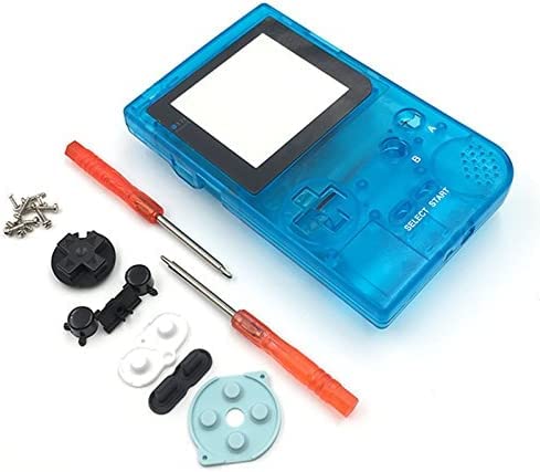 Full Housing Case Cover Shell Replacement for Gameboy Pocket GBP Console with Buttons Kit (Clear Light Blue)