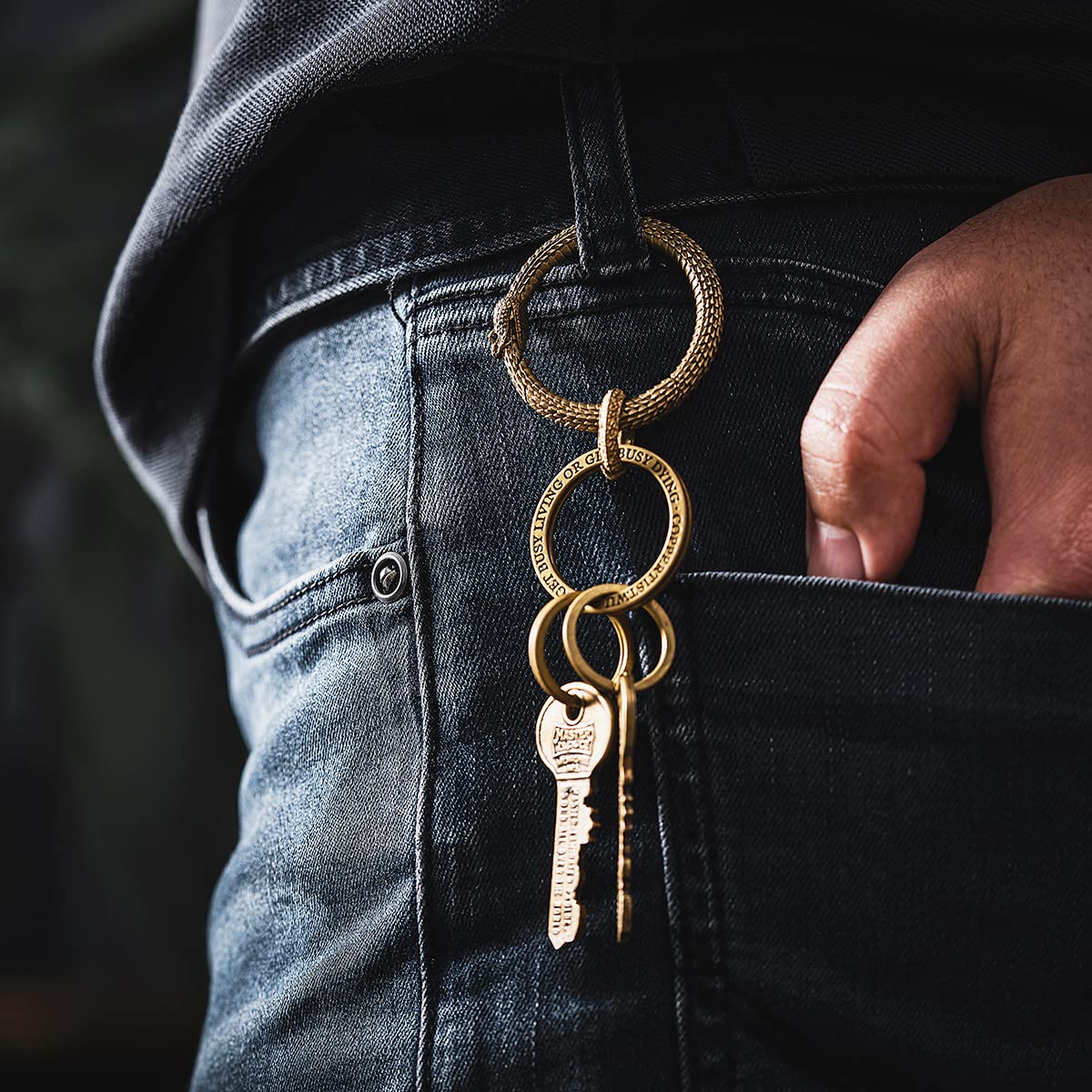 COPPERTIST.WU Mini Keyring Brass Flat 20mm - 5 Pieces Split Key Rings DIY Hardware Accessories, 0.79 * 0.11 inch