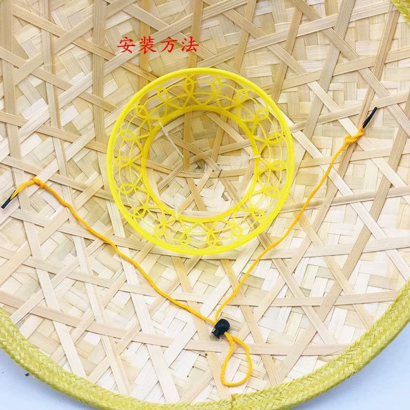 DSFEOIGY Handmade Weave Straw Hat Chinese Retro Style Fisherman Sun Hat Bamboo Rattan (Color : A, Size : One Size)