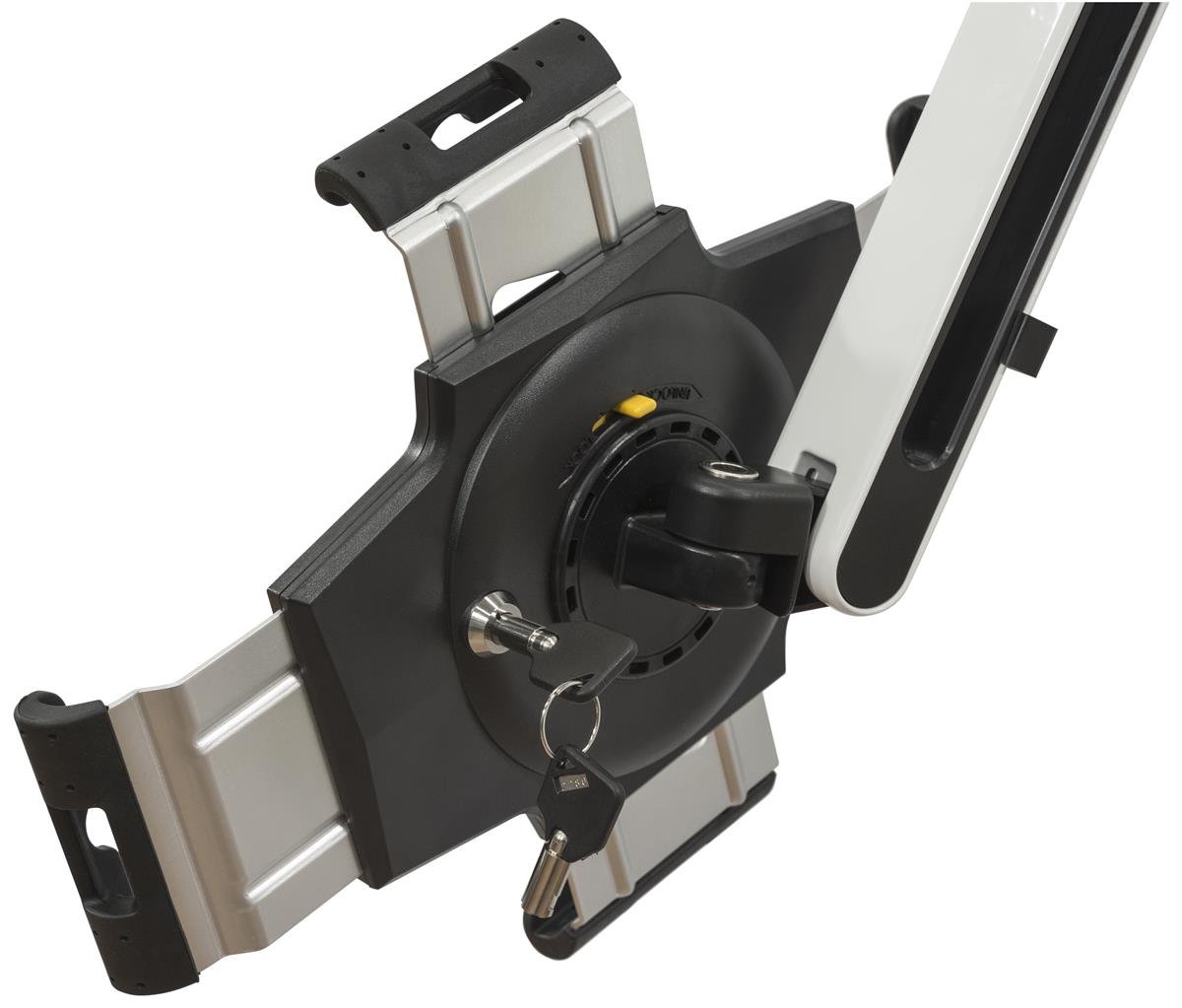 Displays2go, Extendable Wall Mounted Tablet Mount, Aluminum Construction β White, Black (IPROFLXWDA)