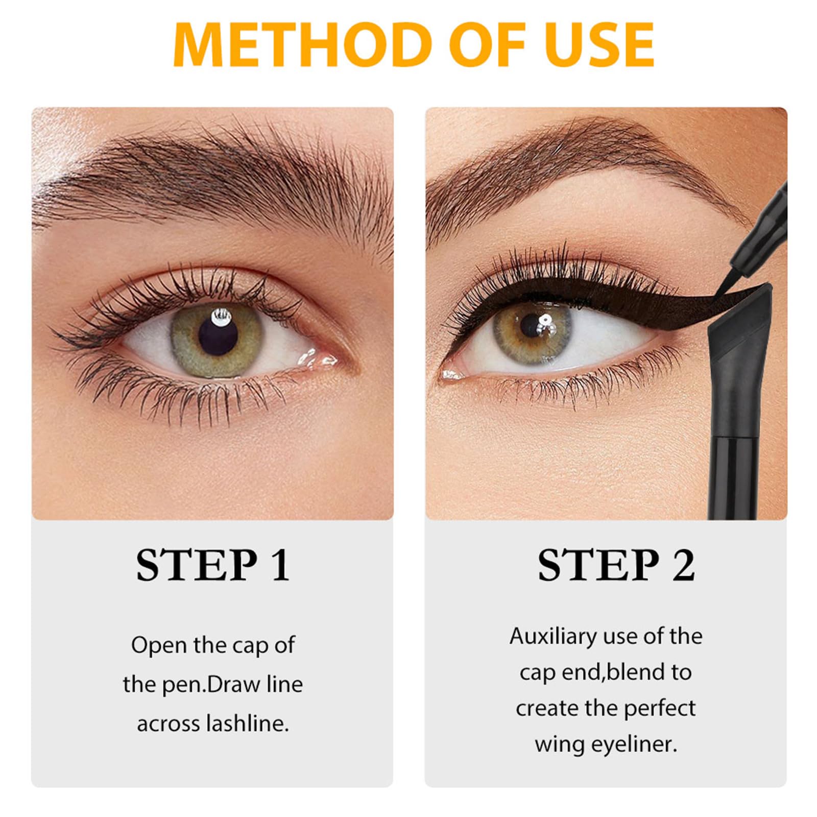 Erinde 2PCS Black Liquid Eyeliner with Eyeliner Stencils, Waterproof Eye Liners Pen, Long-Lasting eyeliner liquid liner, Quickly Dry, Smudgeproof, Longwearing with Ultra-Fine Tip (#01)