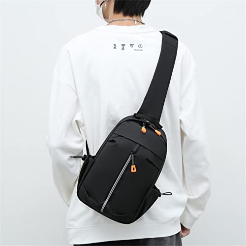 DELWAP Sling Bag for Men Small Backpack with Usb Charging Port Unisex Anti Theft Crossbody Bag Lightweight Casual Daypack Black
