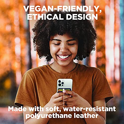 VIBESIDE Magsafe Wallet Compatible with iPhone 14 & iPhone 13 Pro Max β Mag Safe Secure Credit Card Holder β Vegan Leather. Magnetic Card Wallet Holder - Apple iPhone 14,13,12 Compatible Brown