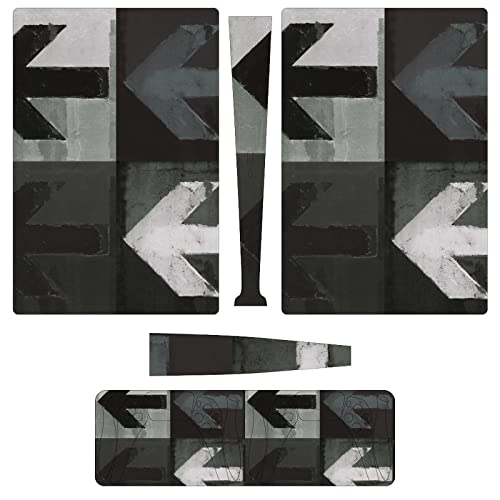 Four Arrow Signs Painted on A Wall Full Protective Skin Cover Design Wrap Decal Sticker Compatible with PS5 Digital Edition Console and Controller