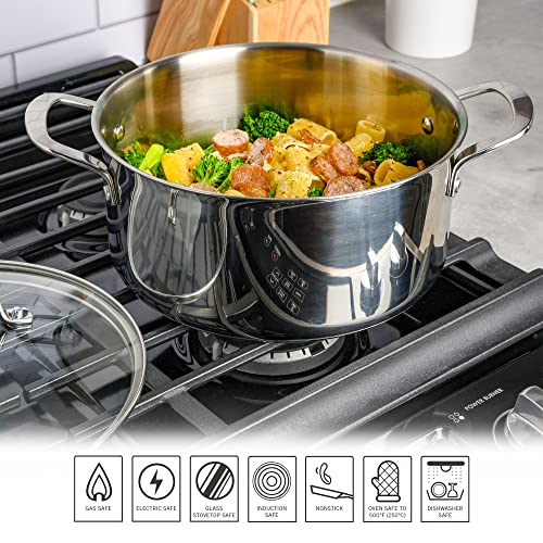Martha Stewart Castelle 5-Quart 18/8 Stainless Steel Induction Safe Dutch Oven