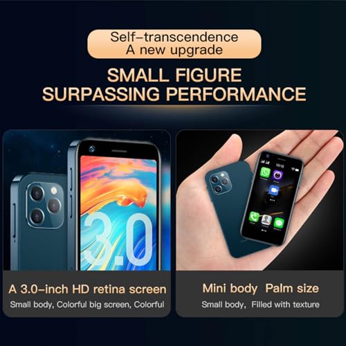Dilwe Unlocked Mini Smartphone, 3.0 inch 4G Mini Phone, Dual Card Dual Standby Cell Phone,3GB 64GB Child Phone,5MP 13MP Small Cell Phone for Android 10.0 (Pink)